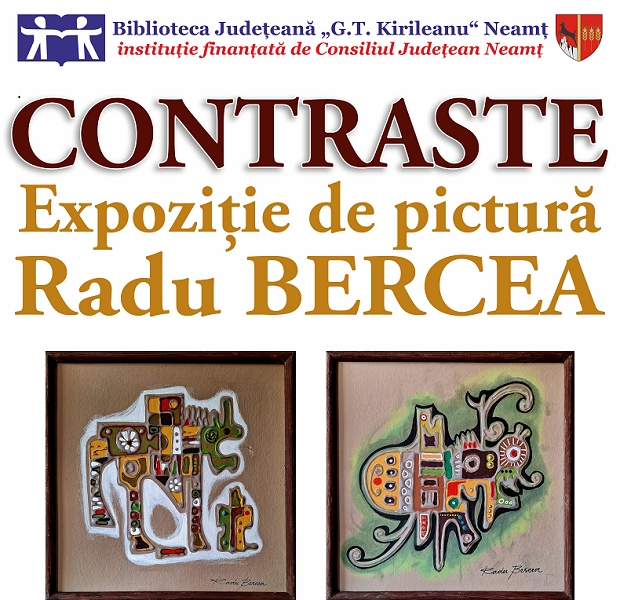 „Contraste“- expoziție de pictură Radu Bercea, la Biblioteca Județeană